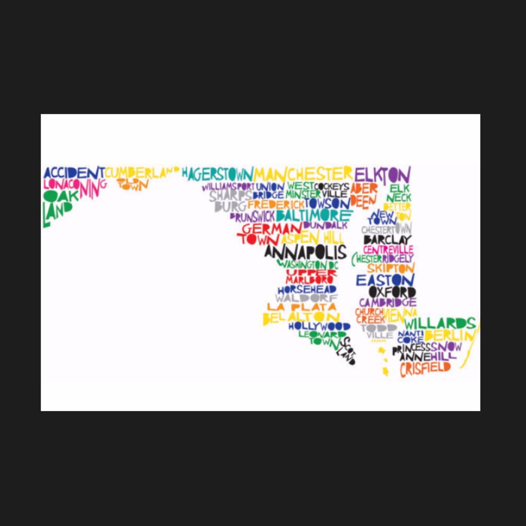Maryland Word Art Hooded Sweatshirt- Maryland Shirt- Word Art- I Love ...