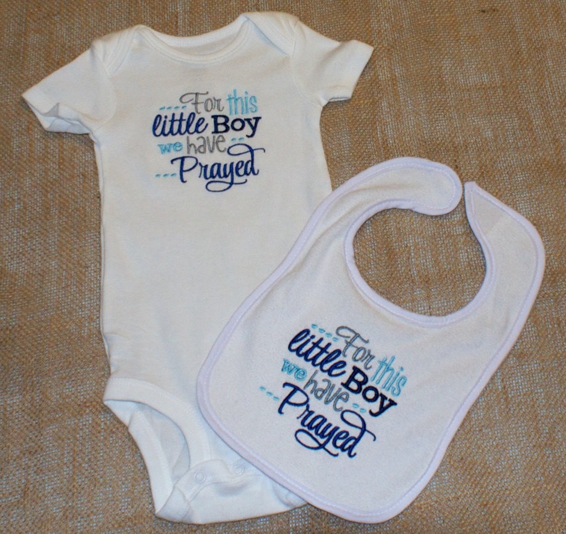 For This Little Boy We Have Prayed Custom Bib Baby Boy Bib - Etsy