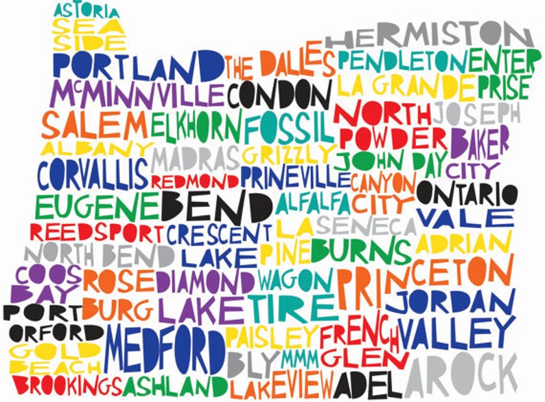 Oregon Word Art Shirt Oregon Shirt I Love Oregon Oregon | Etsy