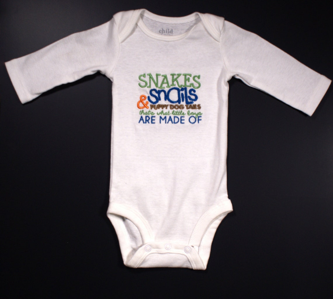 Snakes and Snails and Puppy Dog Tails- Custom Baby Clothing- Baby Boy ...