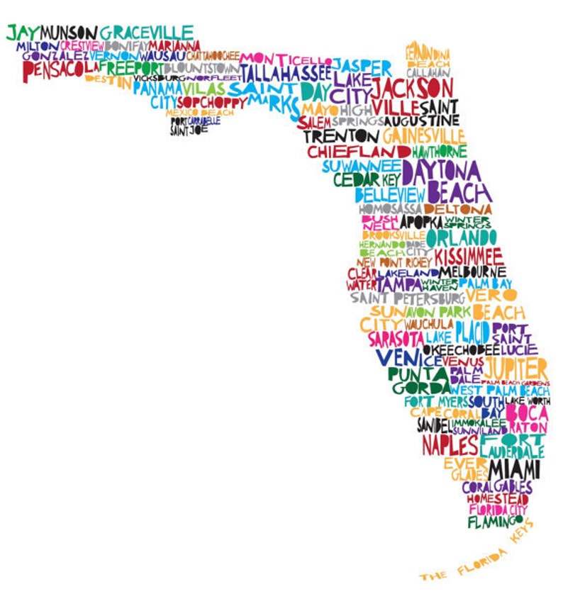 Florida Word Art Sweatshirt- Florida Shirt- Word Art- I Love Florida ...