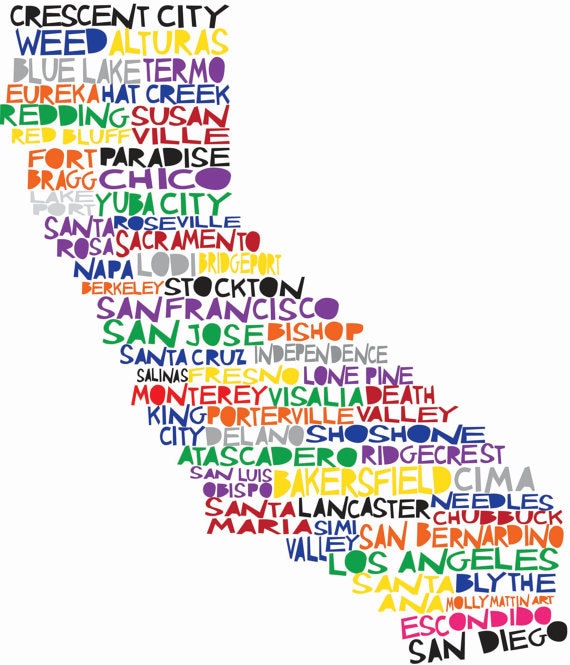 California Word Art Long Sleeve Shirt California Shirt Word - Etsy.de