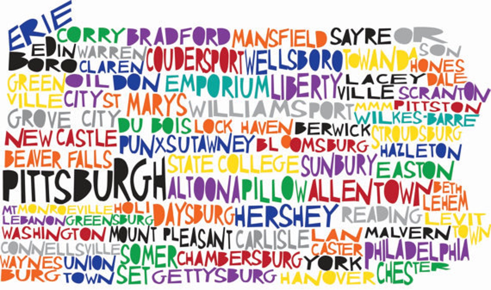 Pennsylvania Word Art Shirt Pennsylvania Shirt I Love - Etsy