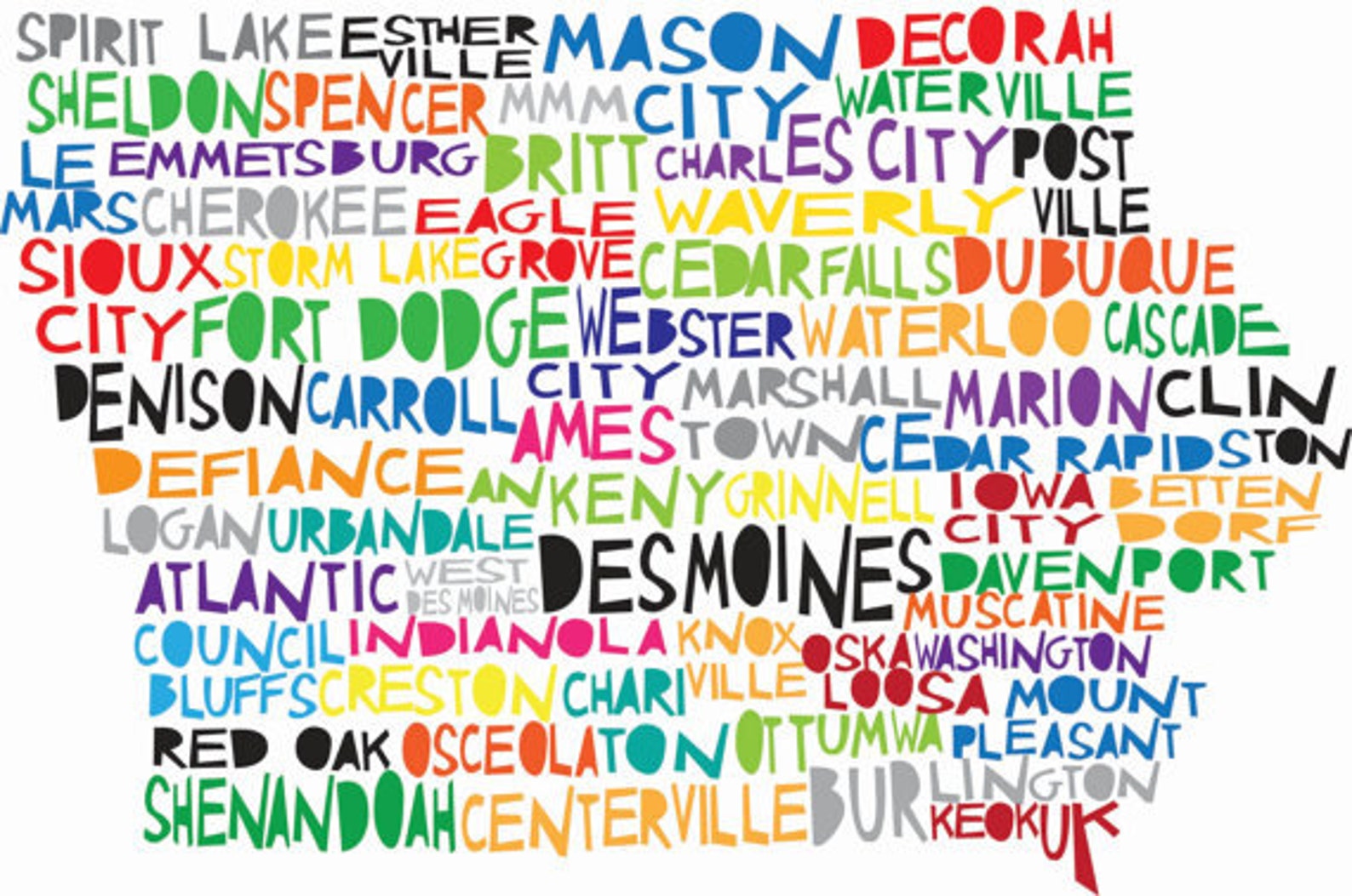 Iowa Word Art Shirt Iowa Shirt Word Art I Love Iowa Iowa | Etsy