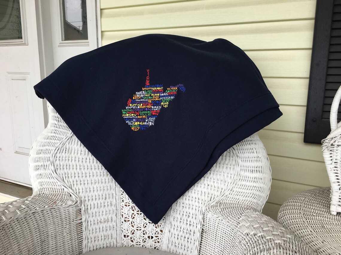 West Virginia Blanket- Word Art- I Love West Virginia- West Virginia ...
