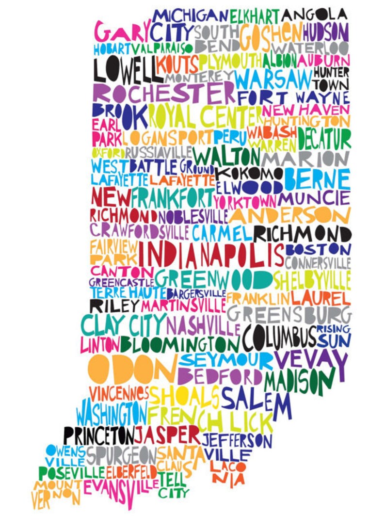 Indiana Word Art Shirt Indiana Shirt Word Art I Love - Etsy