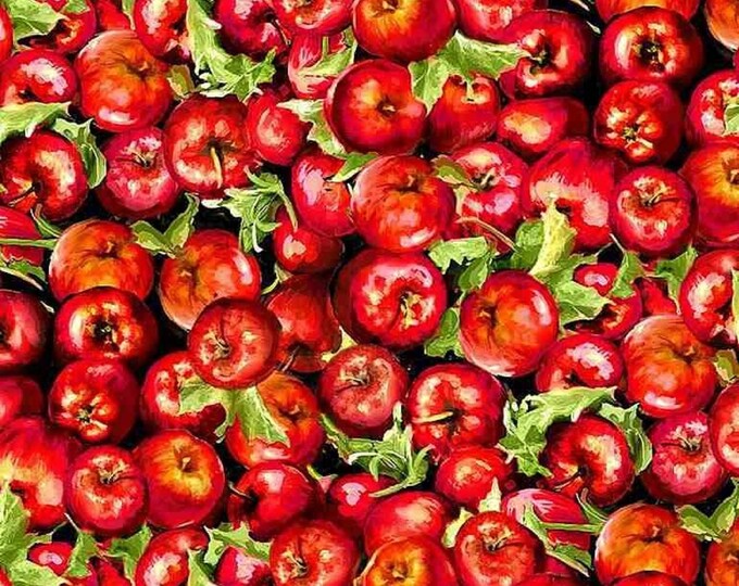 Fabric, Timeless Treasures, Apples All Over, Red Apples, Apple Orchard ...