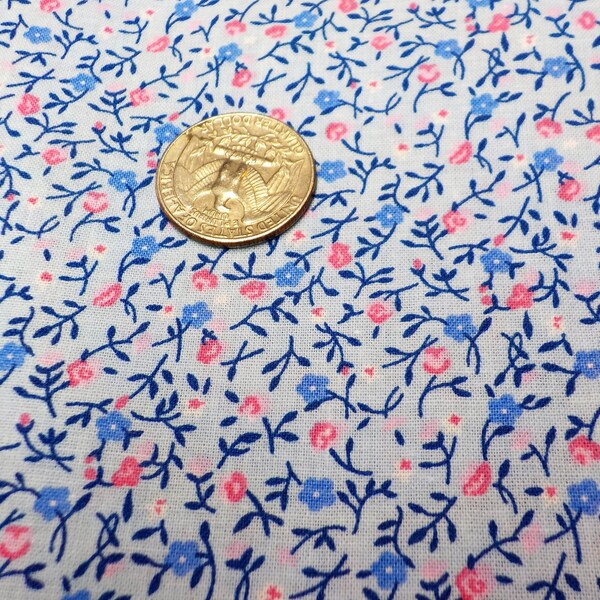 Light Blue Calico Fabric - Etsy