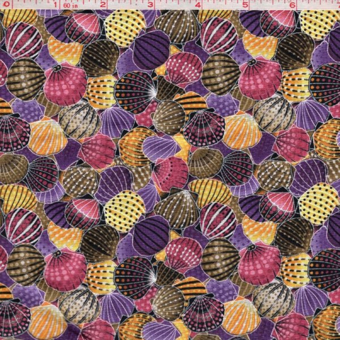 Fabric, Oasis Fabrics, Deep Under the Sea, Sea Shells, Beach Shells ...