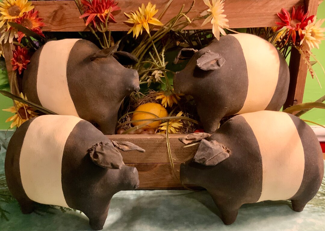 Primitive Pig, Folk Art Pig, Country Pig, Fat, Dirty, Pig, Kitchen ...