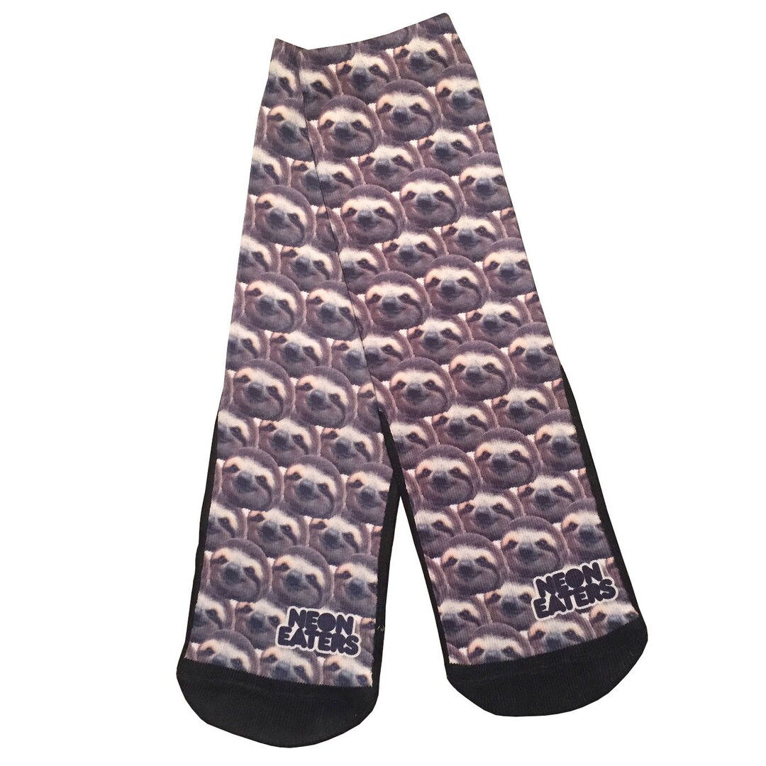 Sloth Socks 4 Sizes Made in USA Sloths Socks Fun Sloth Gift Funky Socks ...