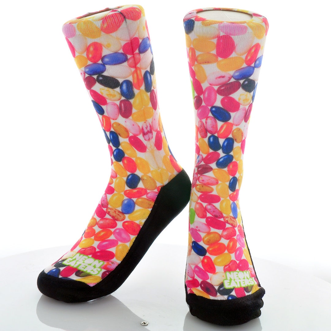 Jelly Bean Socks - Hand Printed in USA - Candy Socks | Fun Socks | Cute ...
