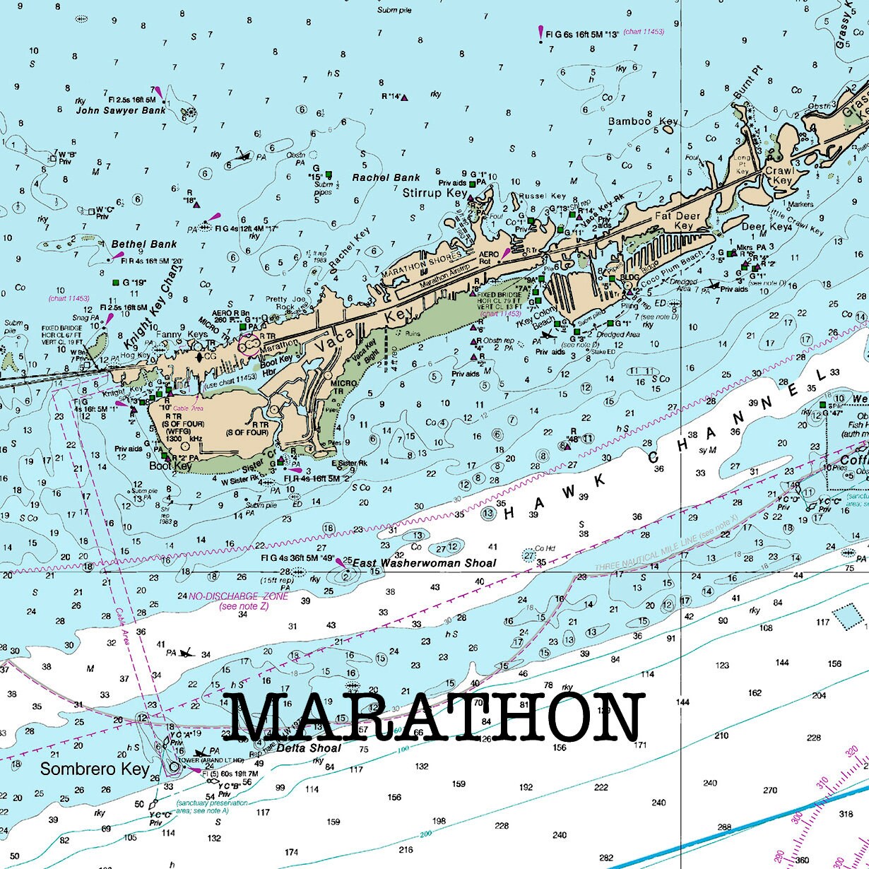 Marathon, Map of Florida Keys, Round or Square Coasters, Fisherman Gift ...