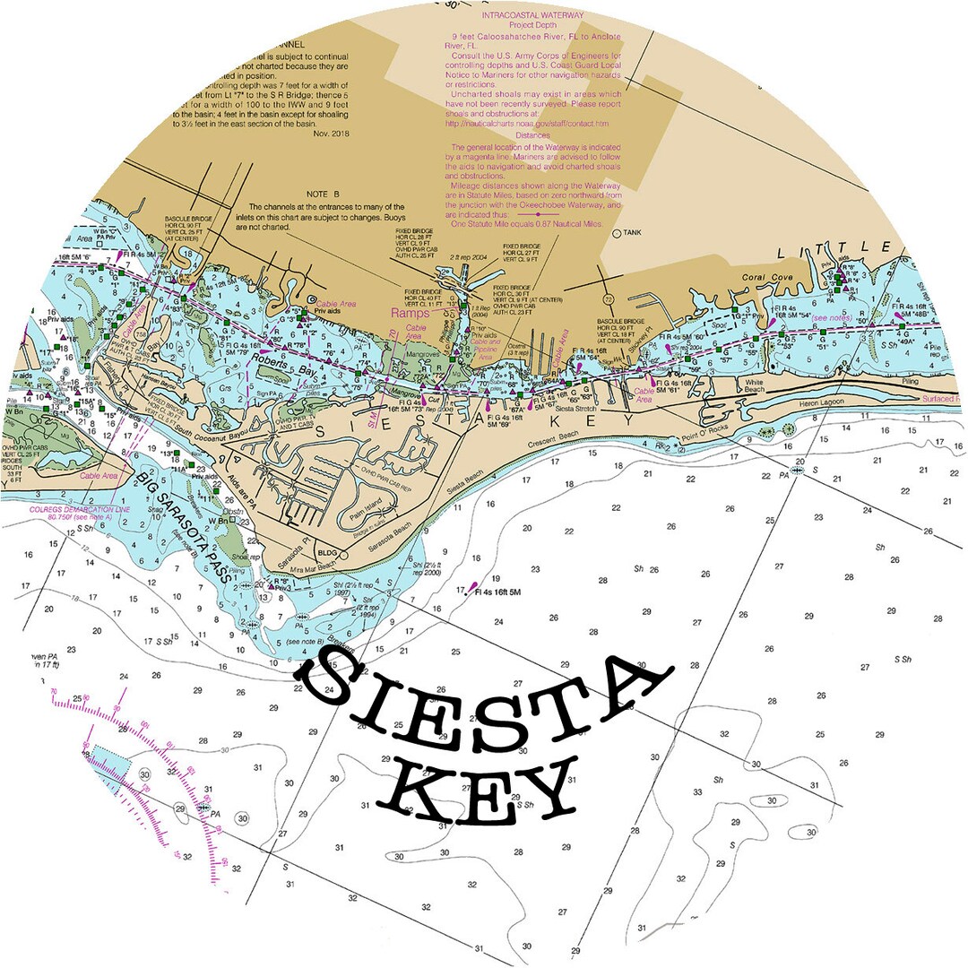Siesta Key, Map of Florida, Round or Square Coasters, Fisherman Gift ...