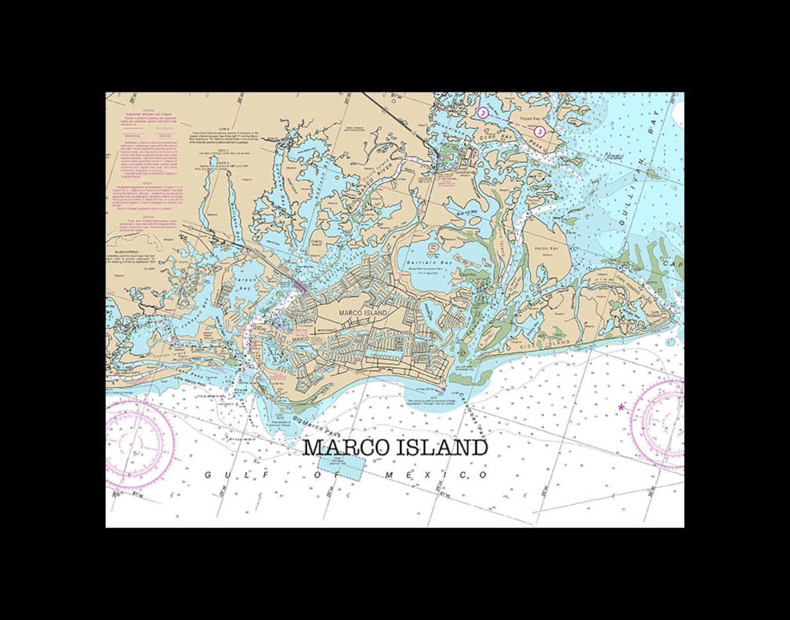 Marco Island, Florida Water, Map of Florida, Round or Square Coasters ...