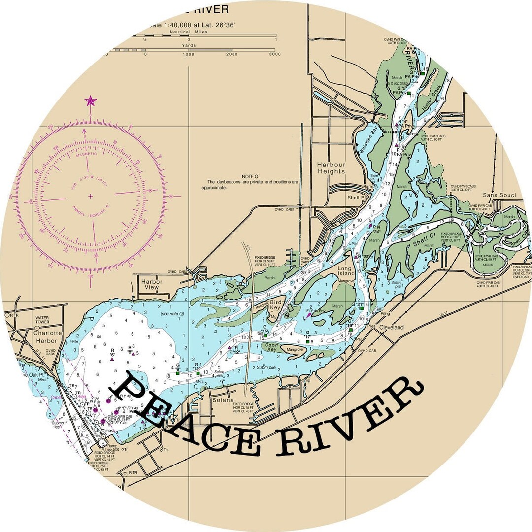 Peace River, Map of Florida, Round or Square Coasters, Fisherman Gift ...
