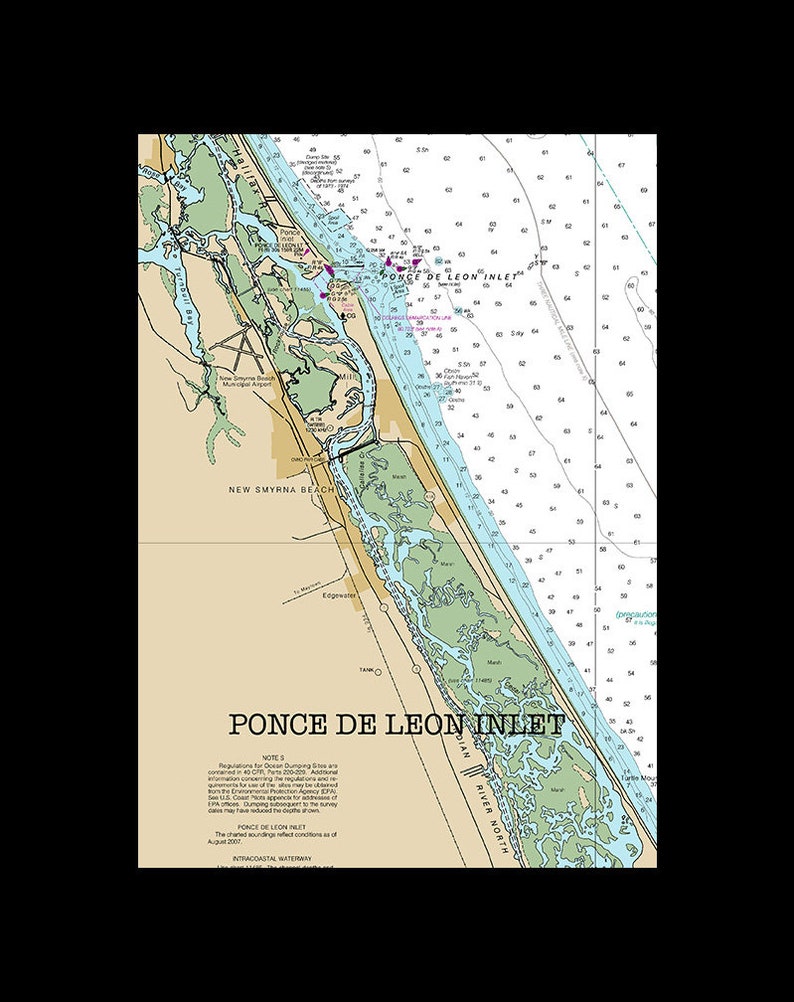 Ponce De Leon Inlet Map of Florida Round or Square Coasters - Etsy
