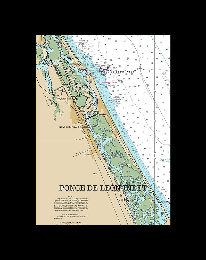 Ponce De Leon Inlet Map of Florida Round or Square Coasters - Etsy