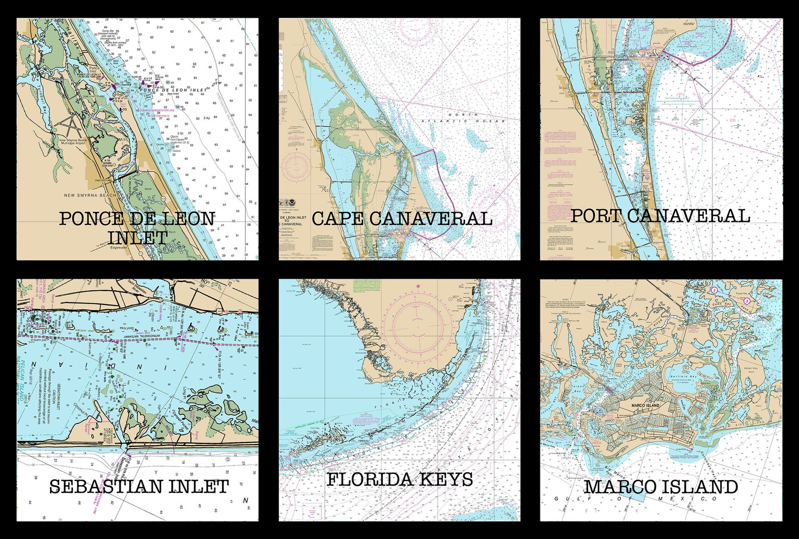 Ponce De Leon Inlet Map of Florida Round or Square Coasters - Etsy