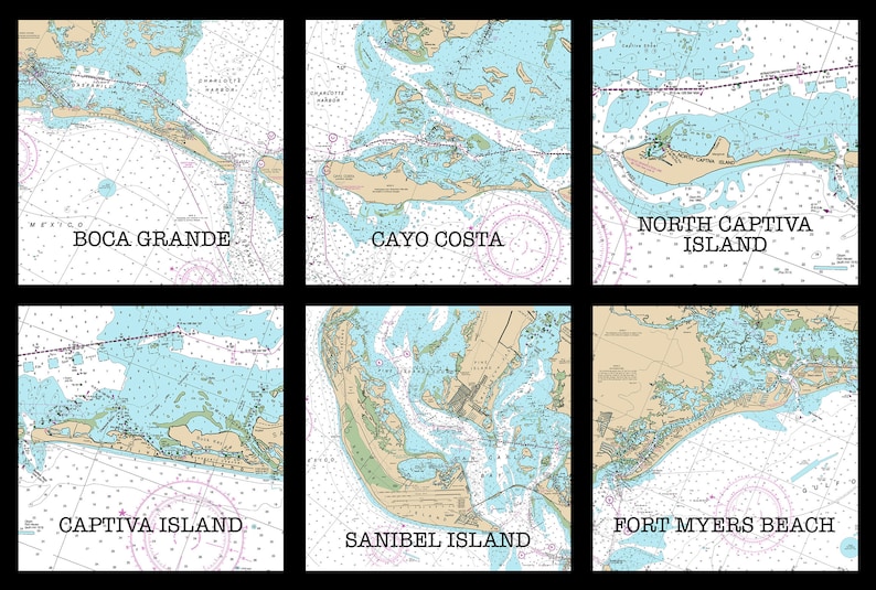 North Captiva Island Map of Florida Round or Square - Etsy