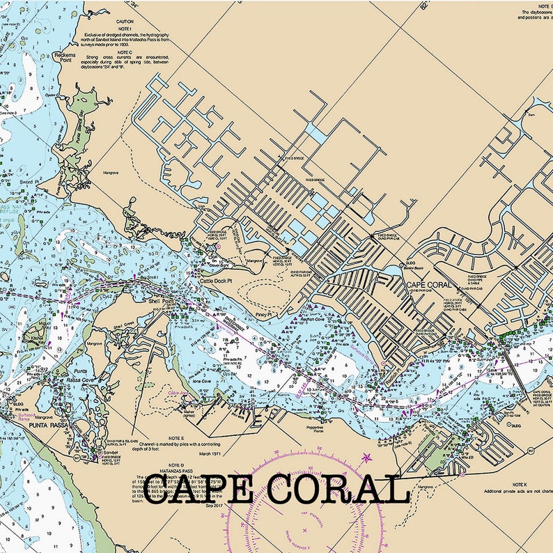 Cape Coral, Map of Florida, Round and Square Coasters, Florida Water ...