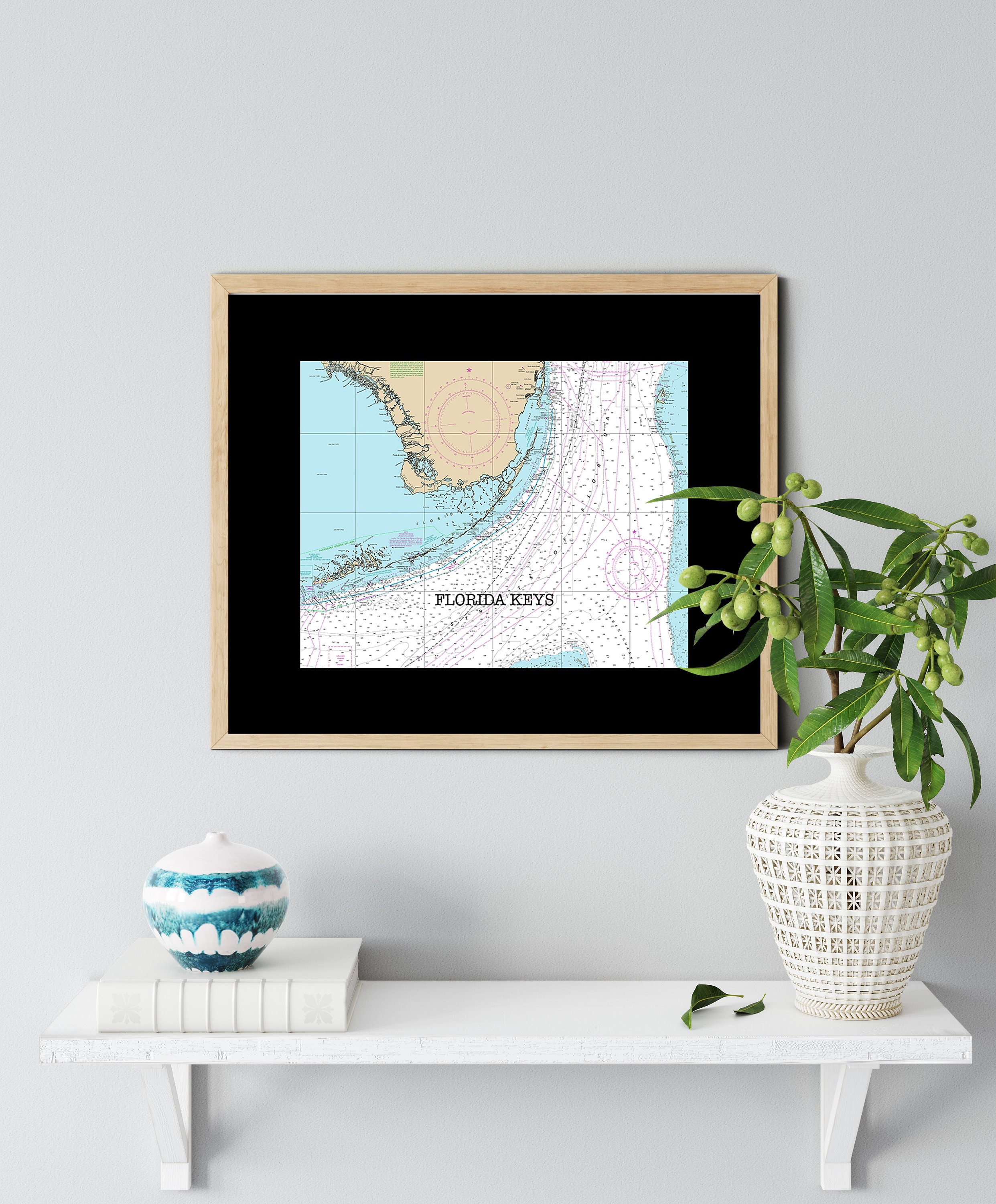 Key Largo, Map of Florida, Round or Square Coasters, Fisherman Gift ...