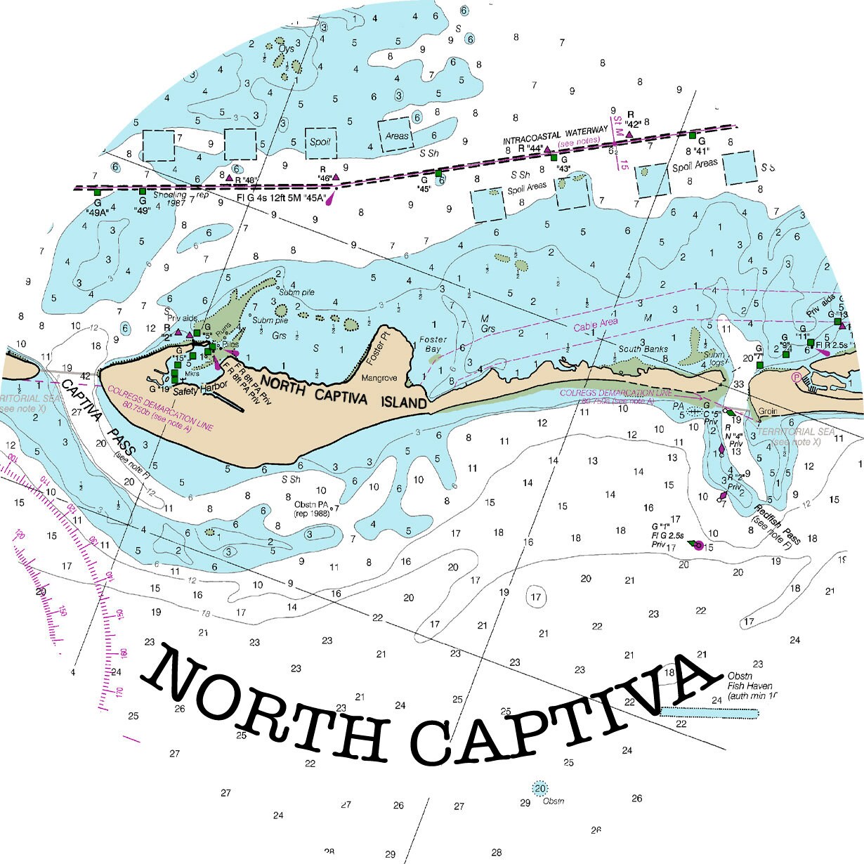 North Captiva Island Map of Florida Round or Square - Etsy