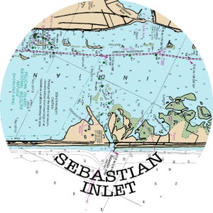 Sebastian Inlet, Map of Florida, Round or Square Coasters, Fisherman ...