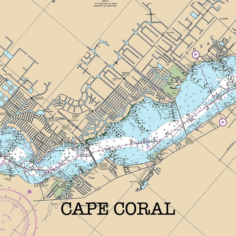 Cape Coral, Map of Florida, Round and Square Coasters, Florida Water ...