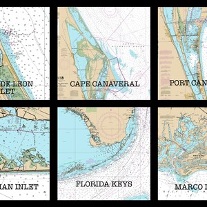 Sebastian Inlet, Map of Florida, Round or Square Coasters, Fisherman ...
