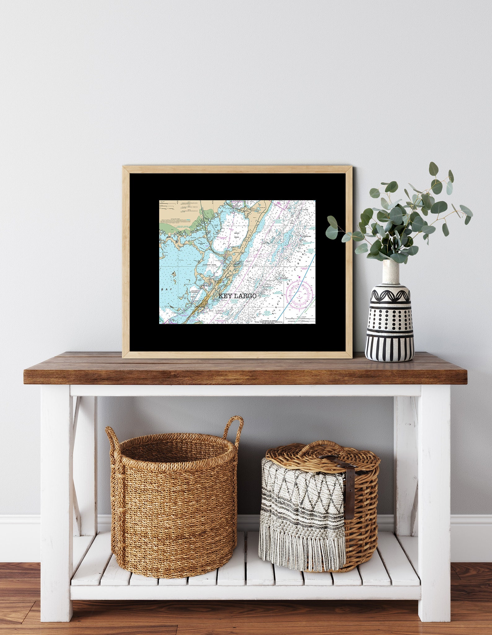 Key Largo, Map of Florida, Round or Square Coasters, Fisherman Gift ...