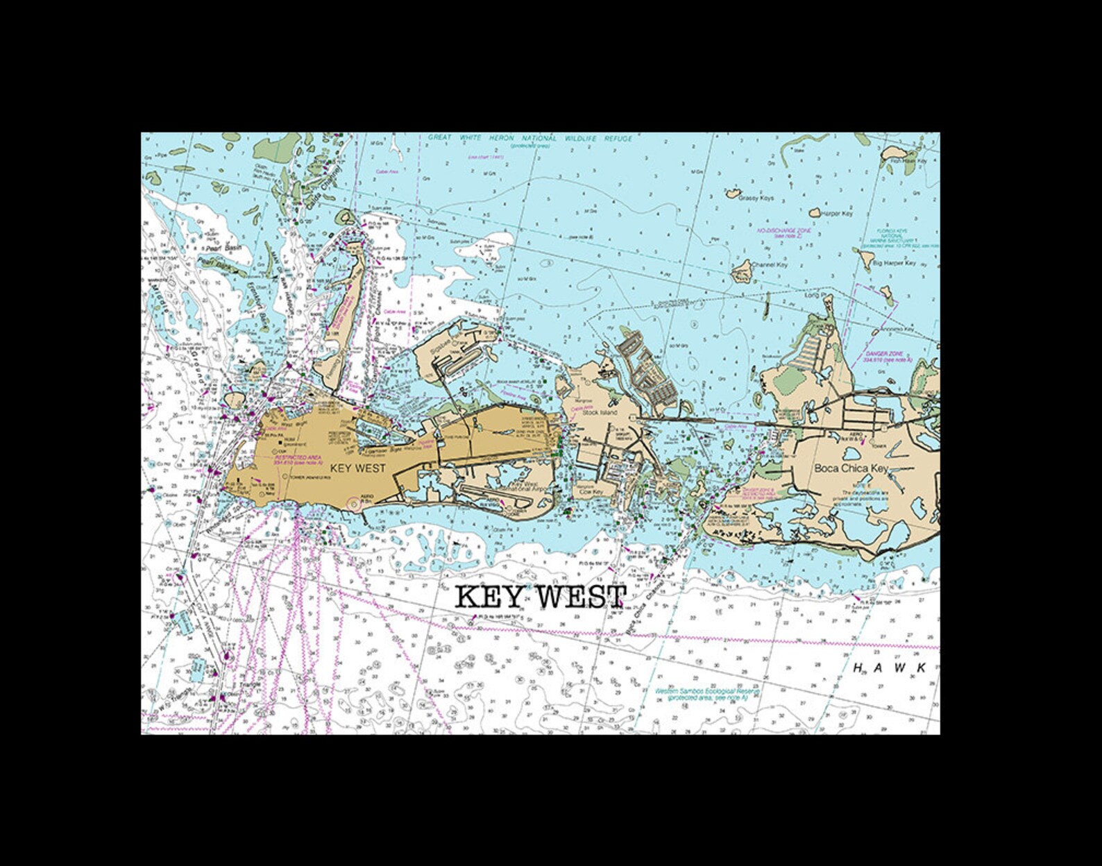 Key Largo, Map of Florida, Round or Square Coasters, Fisherman Gift ...