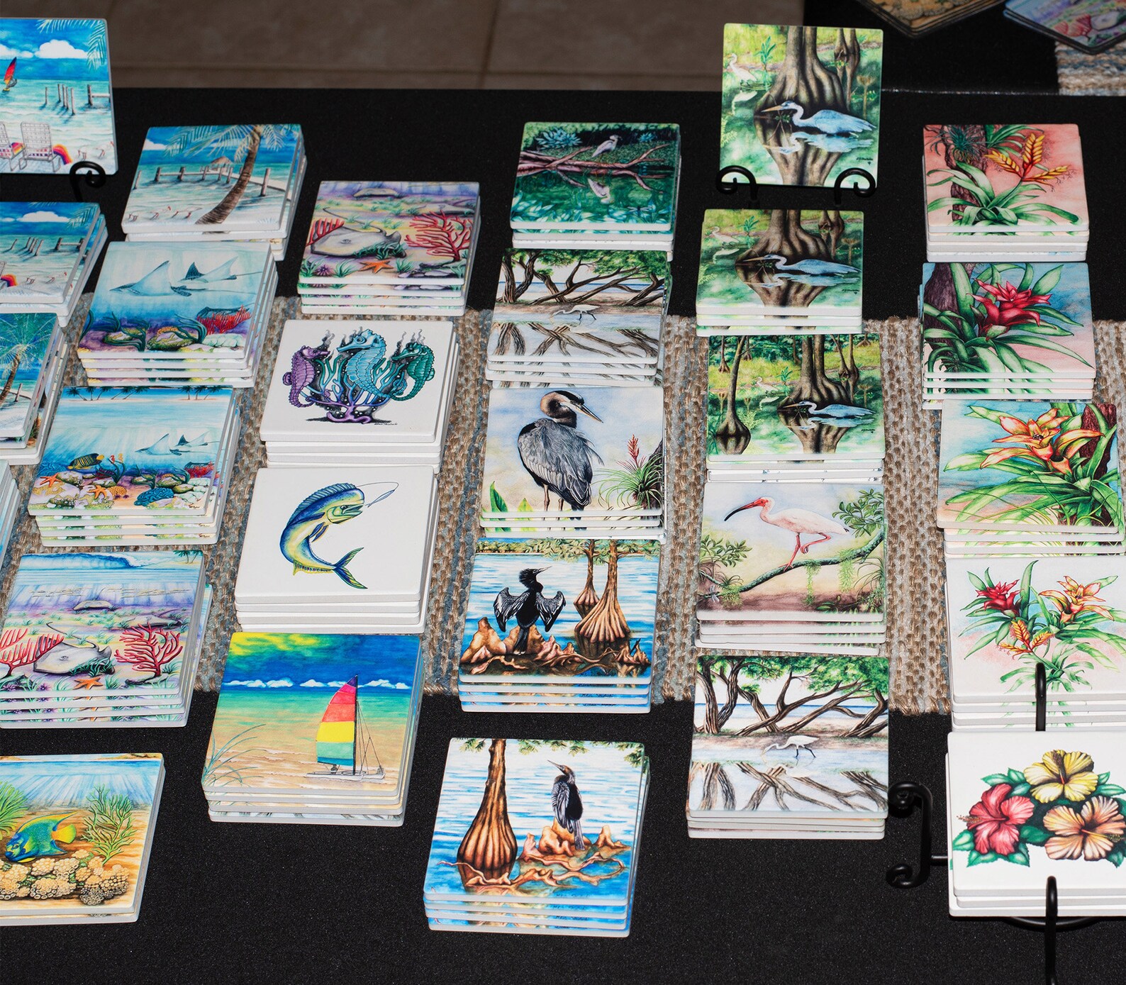 Anhinga Bird Prints, Round or Square Coasters, Original Bird Artwork ...