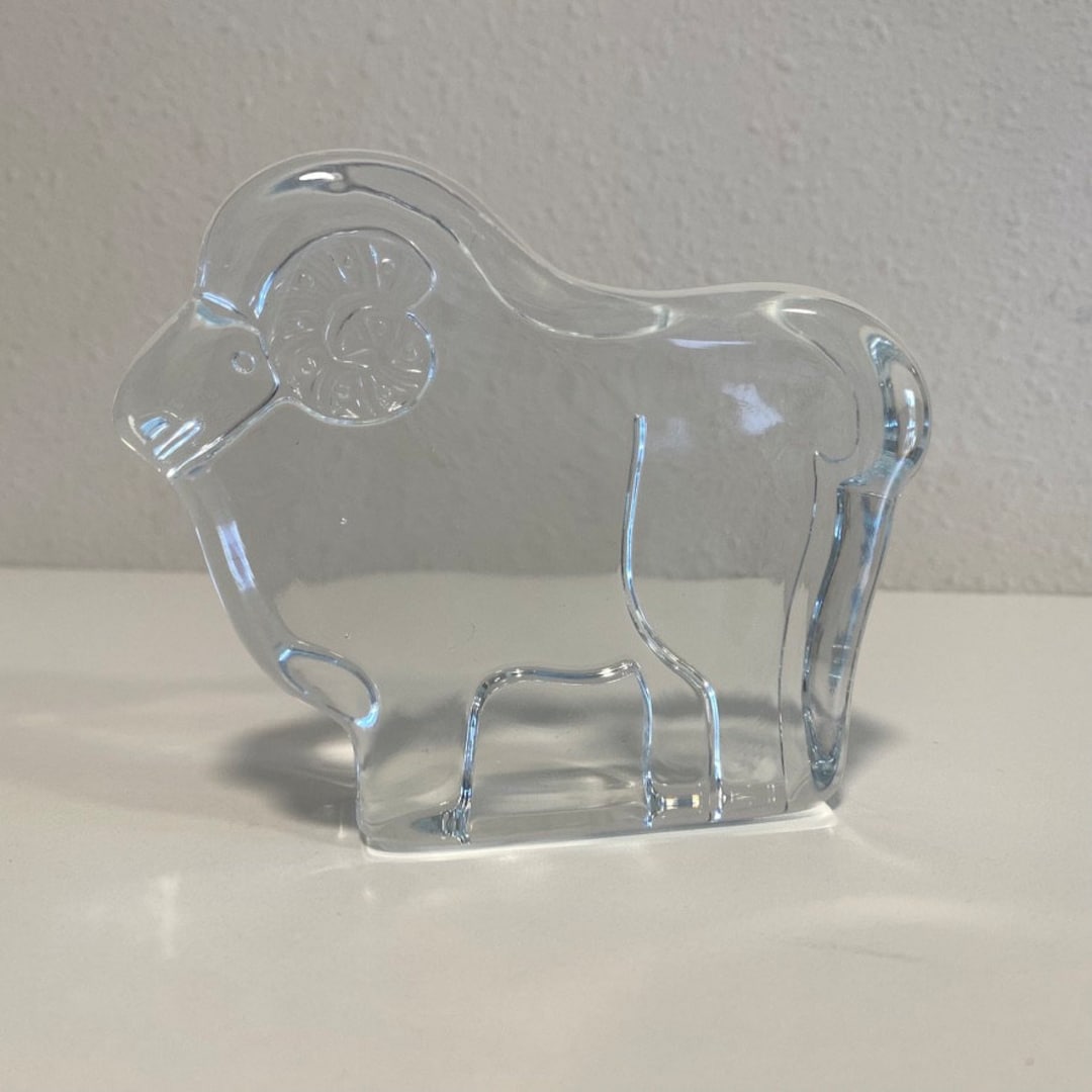 Vintage Dansk Crystal Zoo Ram Paperweight Circa 1970-1979 - Etsy