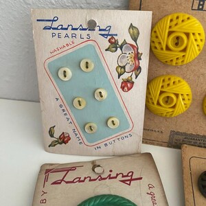 Vintage Lansing and Prevue Buttons on Original Card Backs Circa 1930 ...