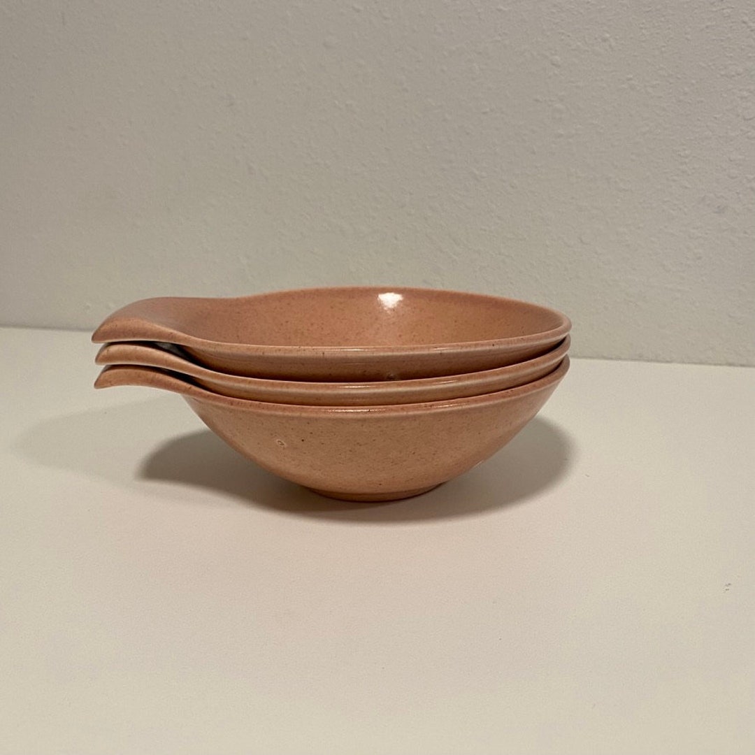 3 Vintage Russel Wright American Modern Coral Lug Fruit Bowls Circa ...