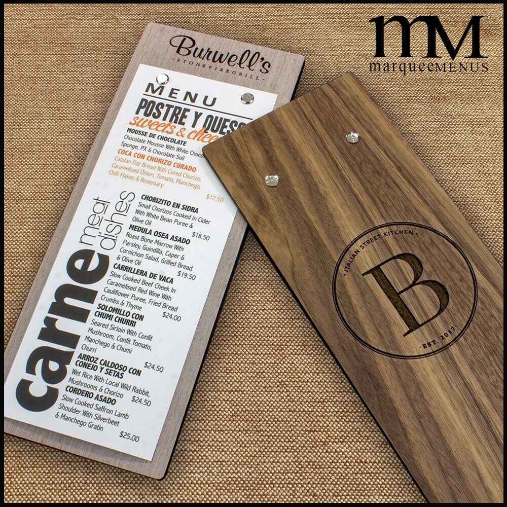 Custom Menu Holder With Screw Post chicago Screws FREE LASER ENGRAVING ...