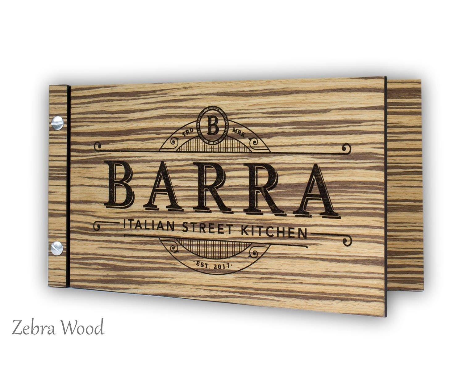 Custom Menu Cover With External Screw Post Binding Free Laser Engraving ...
