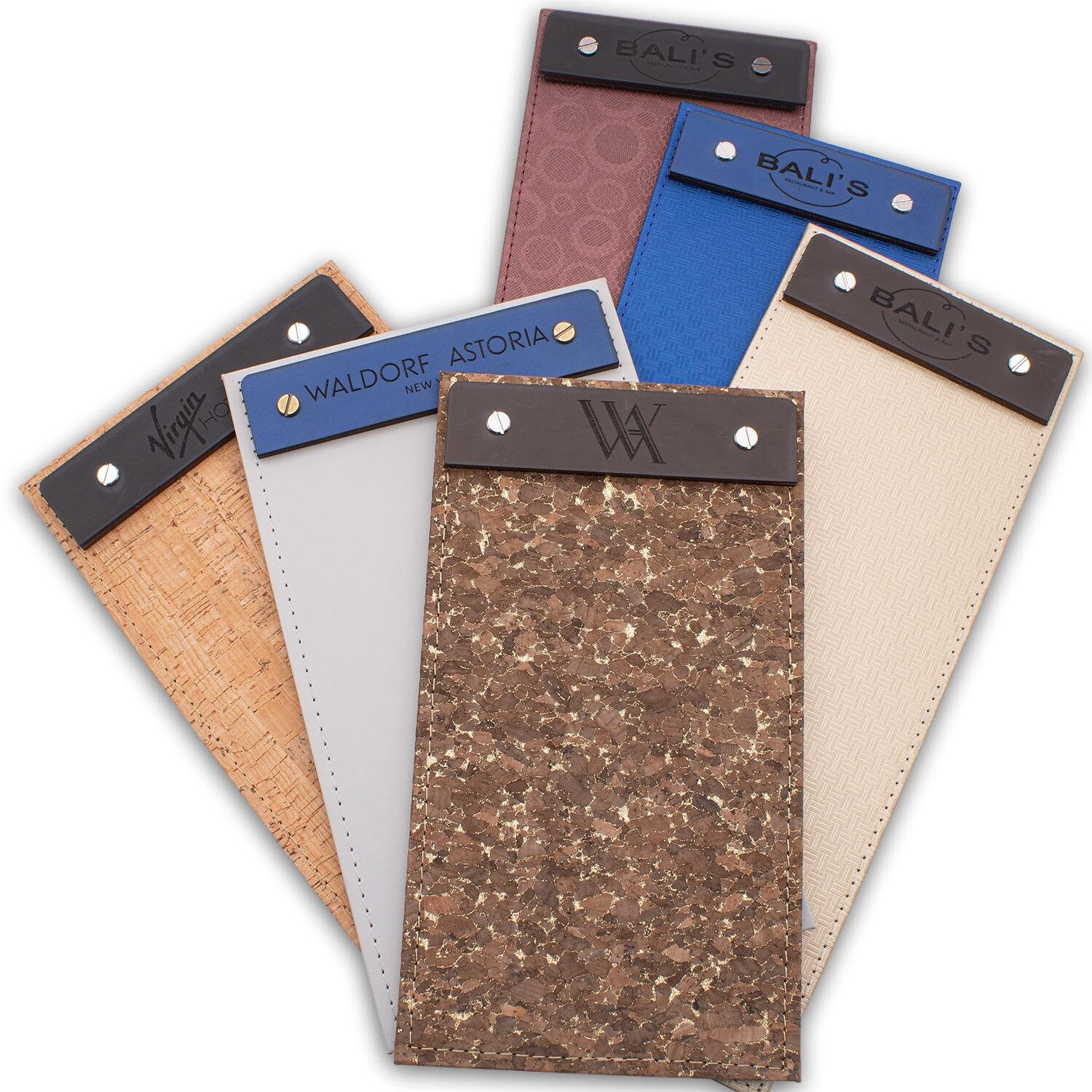 Leather and Fabric Menu Board With Screw Post and Header free Laser ...