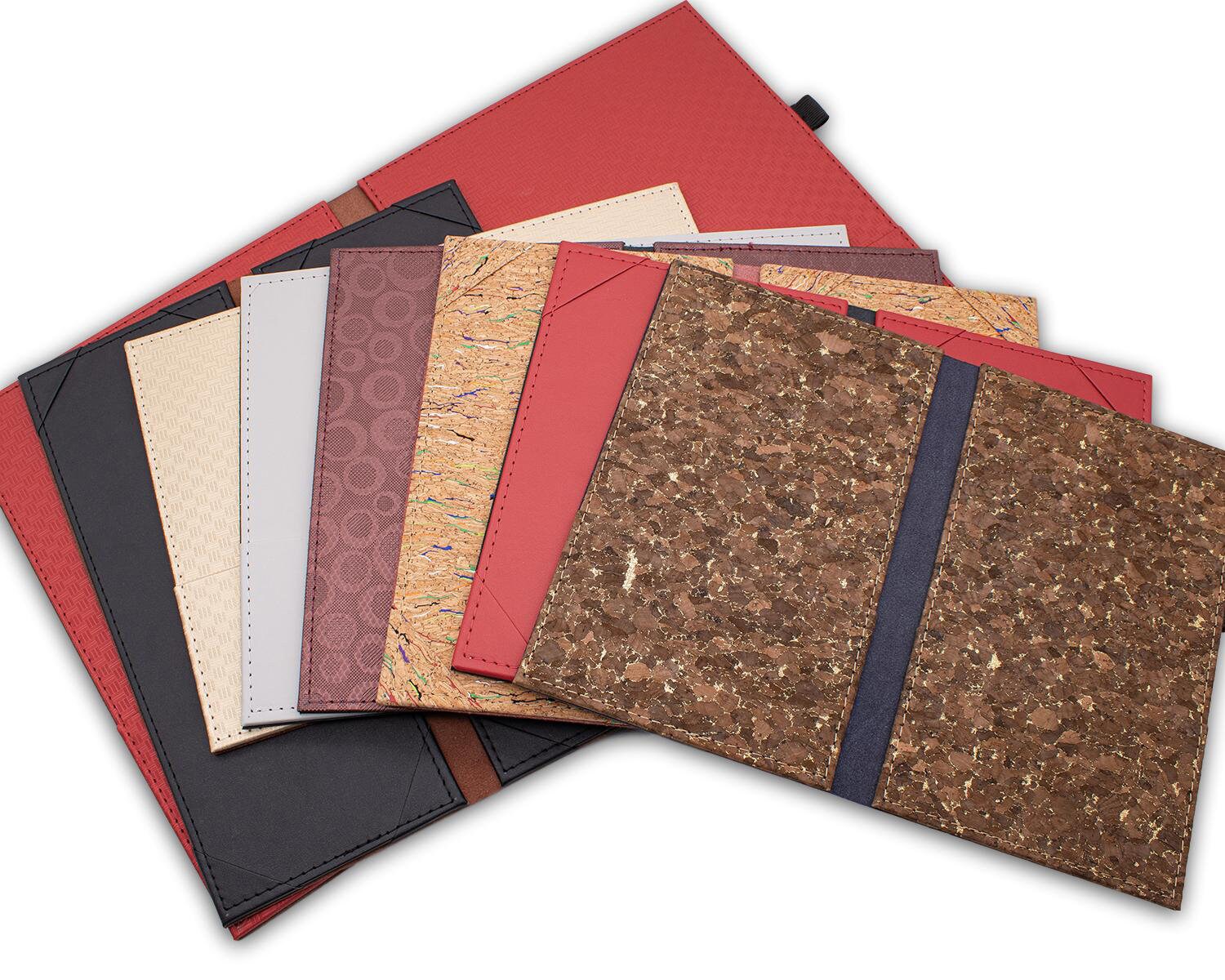 Custom Leather and Fabric Menu Cover With Corner Tab Inserts free Laser ...