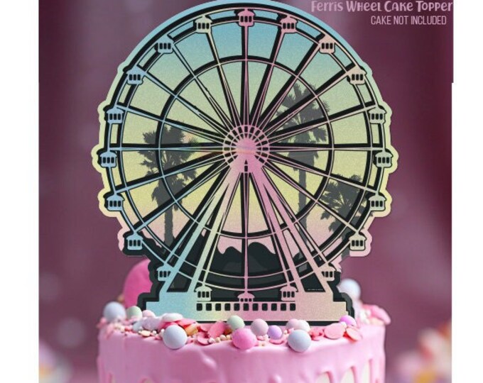Mini Ferris Wheel Pastel Cake Topper Party Decoration - Etsy