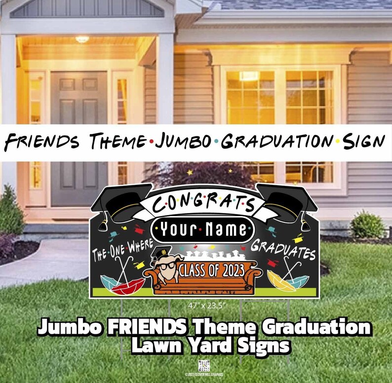 Jumbo Friends Themed Graduation Class of 2023 Yard Sign - Etsy
