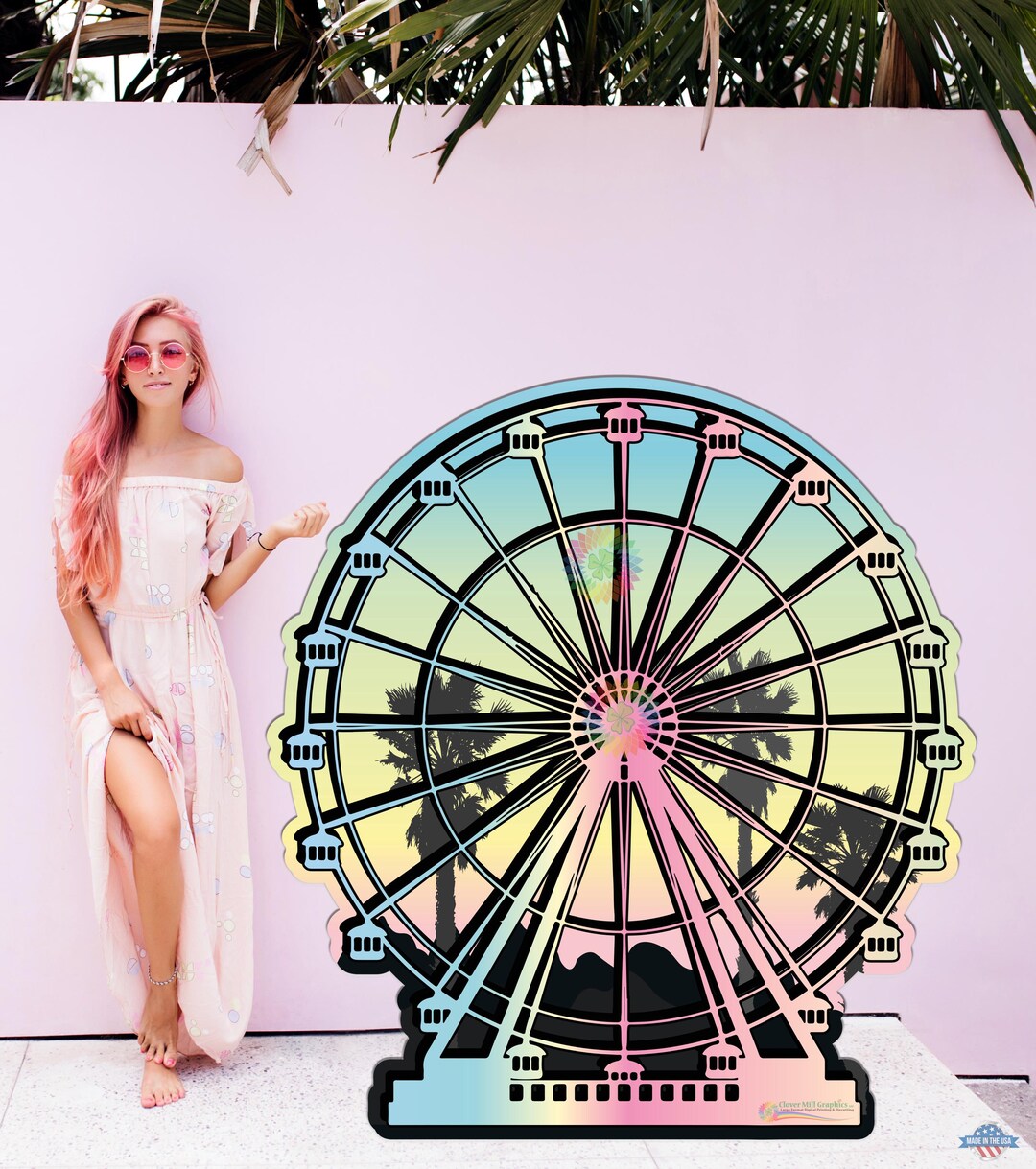 Festival Ferris Wheel Pastel Party Decoration Includes Easel Quick Ship ...