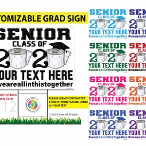Senior Class of 2021 Custom Text & Color Toilet Paper Theme Yard Sign ...
