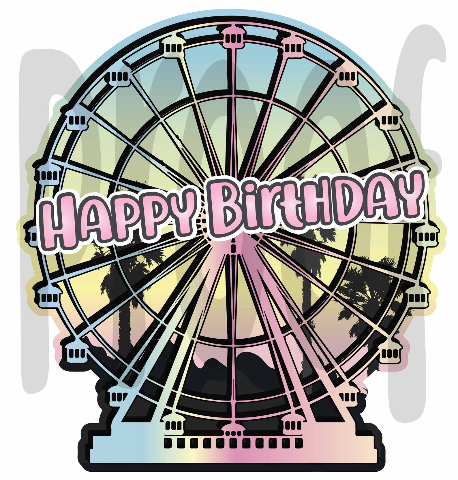 Festival Ferris Wheel Pastel Party Decoration Includes Easel - Etsy