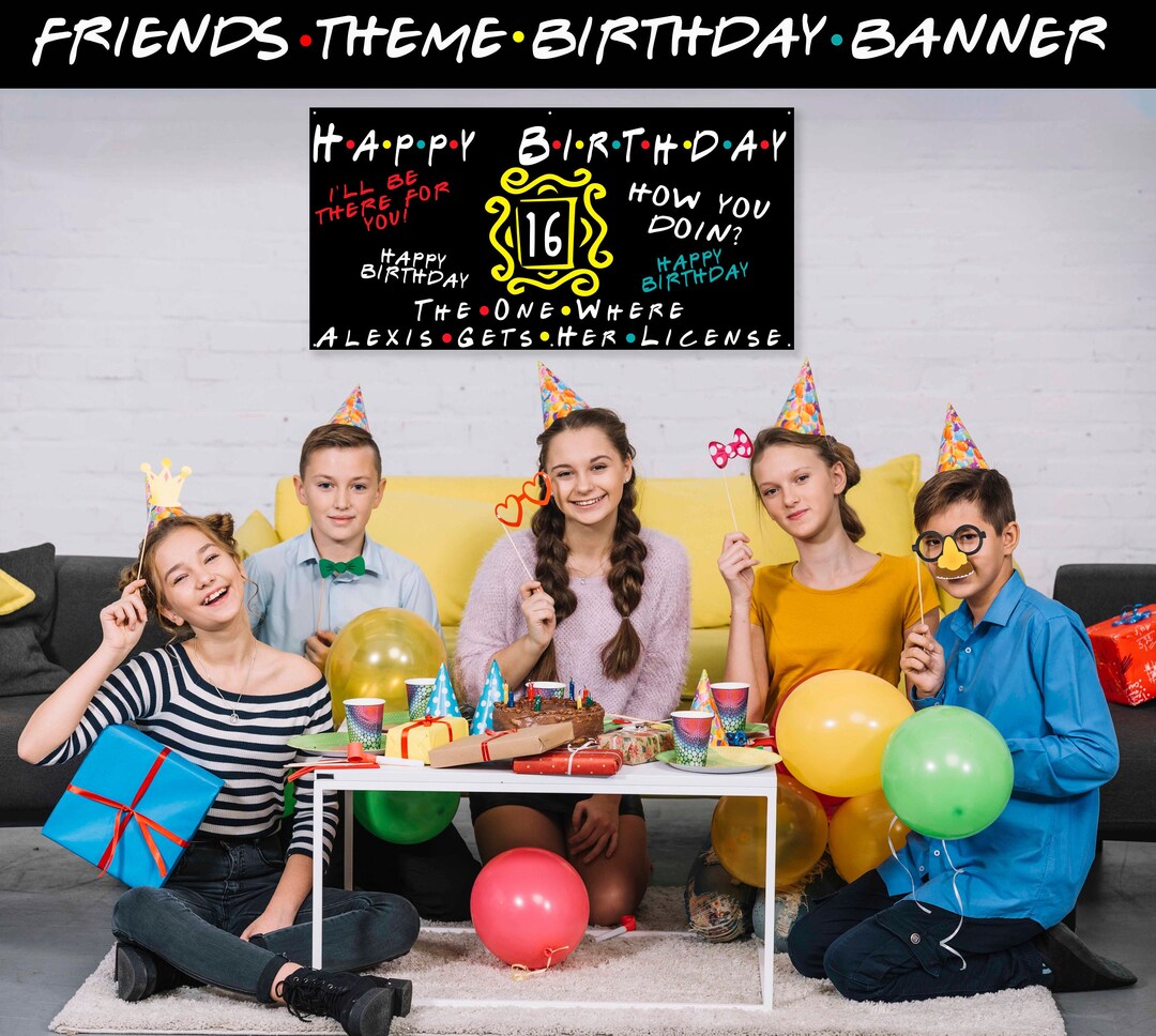 Friends Themed Birthday Banners Customizable Quick Ship - Etsy