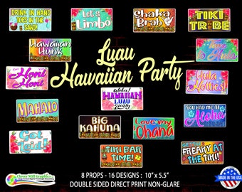 Hawaiian Photo Booth Props Printable Props Luau Photo Booth Props Beach ...