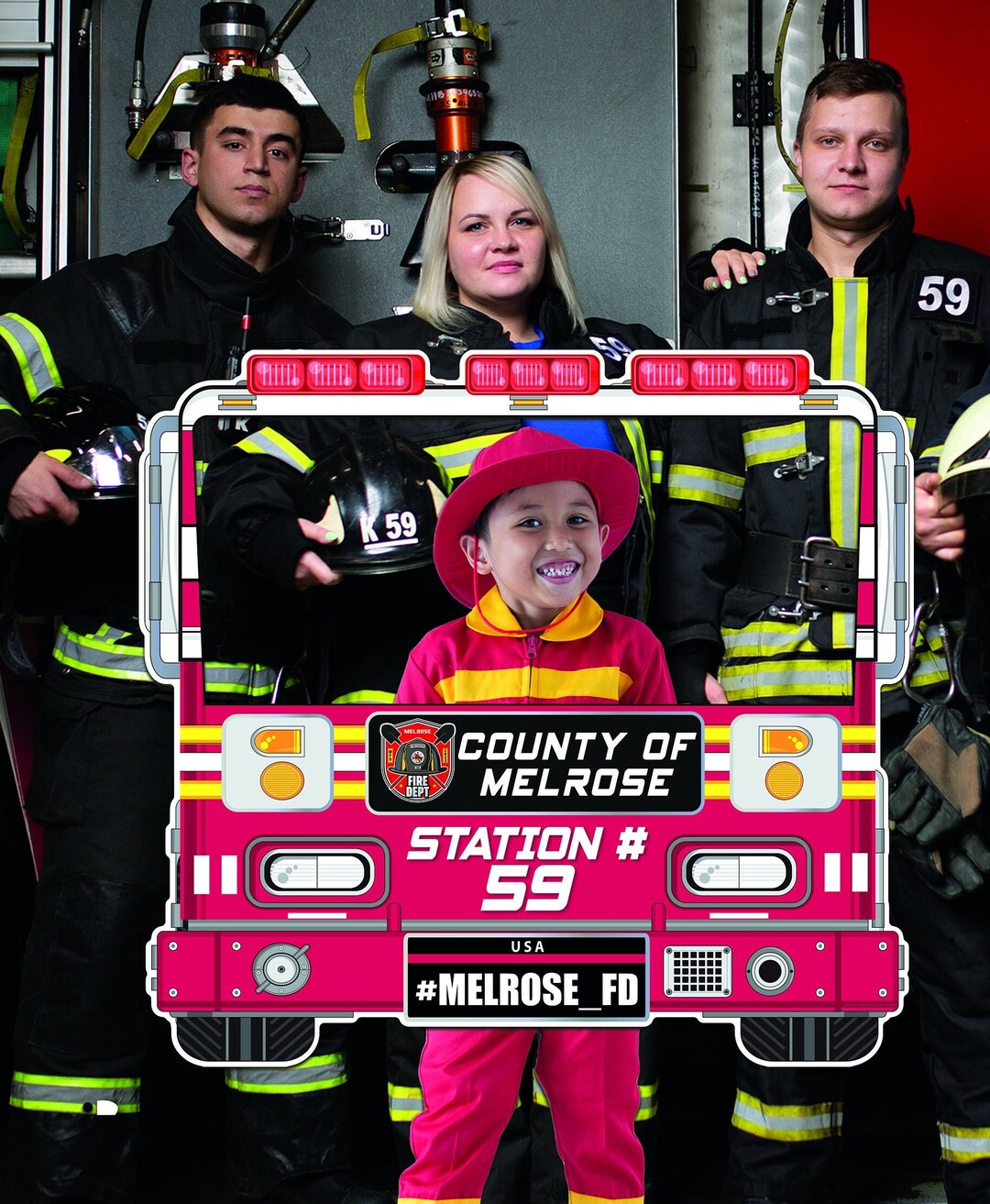 Firetruck Fireman First Responder Photo Frame Photobooth Prop - Etsy