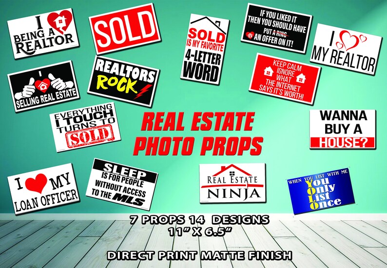 REALTOR REAL ESTATE Theme Party Photo Prop Signs - Etsy