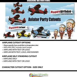 Aviator Vintage Airplane Pilot Custom Cutouts - Etsy